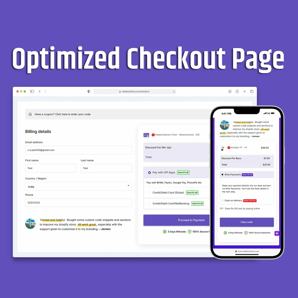 Complete Checkout Page Customization – CDesk Solutions | Store